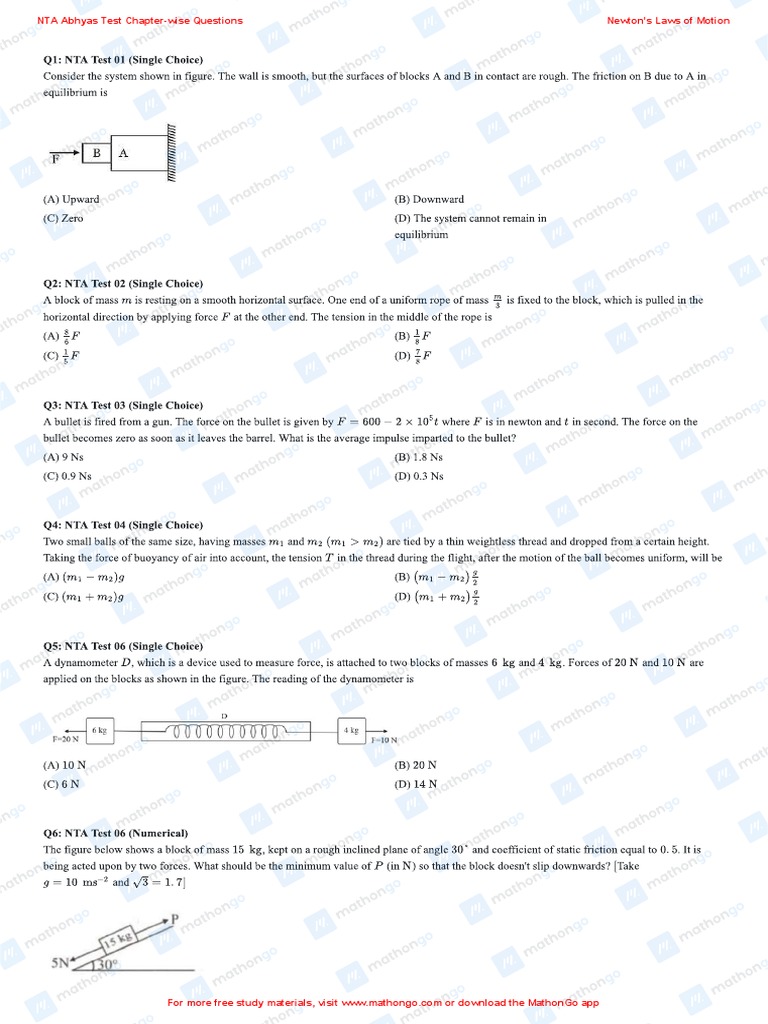 06 Newtons Laws of Motion | PDF | Experimental Physics | Equations