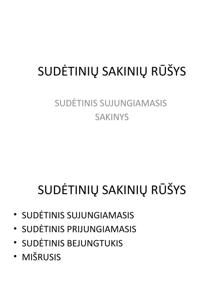 Sudėtiniai Sujung Sak | PDF