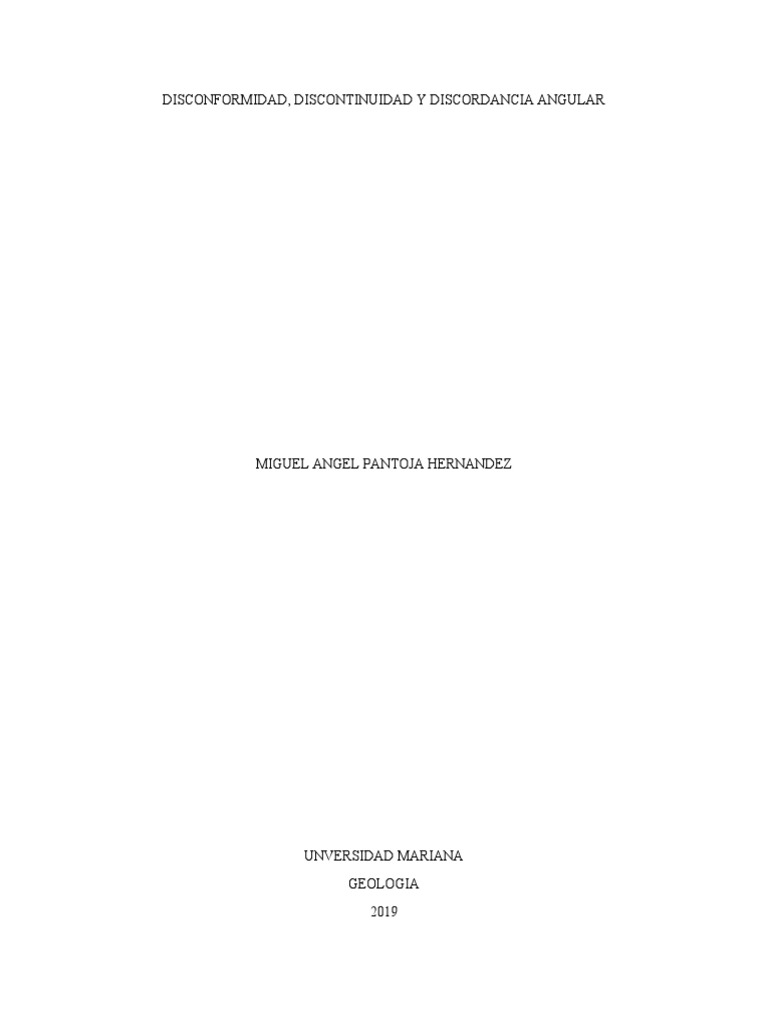 DISCONFORMIDAD | PDF | Estrato | Roca (geología)