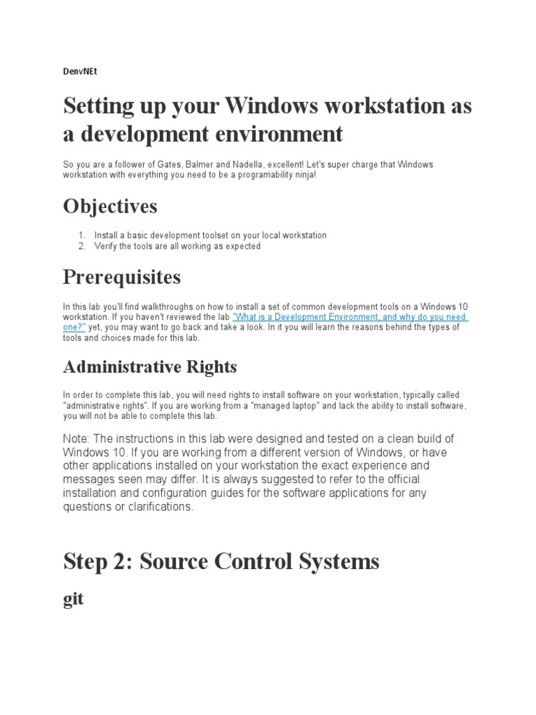 Setting Up Your Windows Workstation As A Development Environment | PDF | Shell (Computing ...