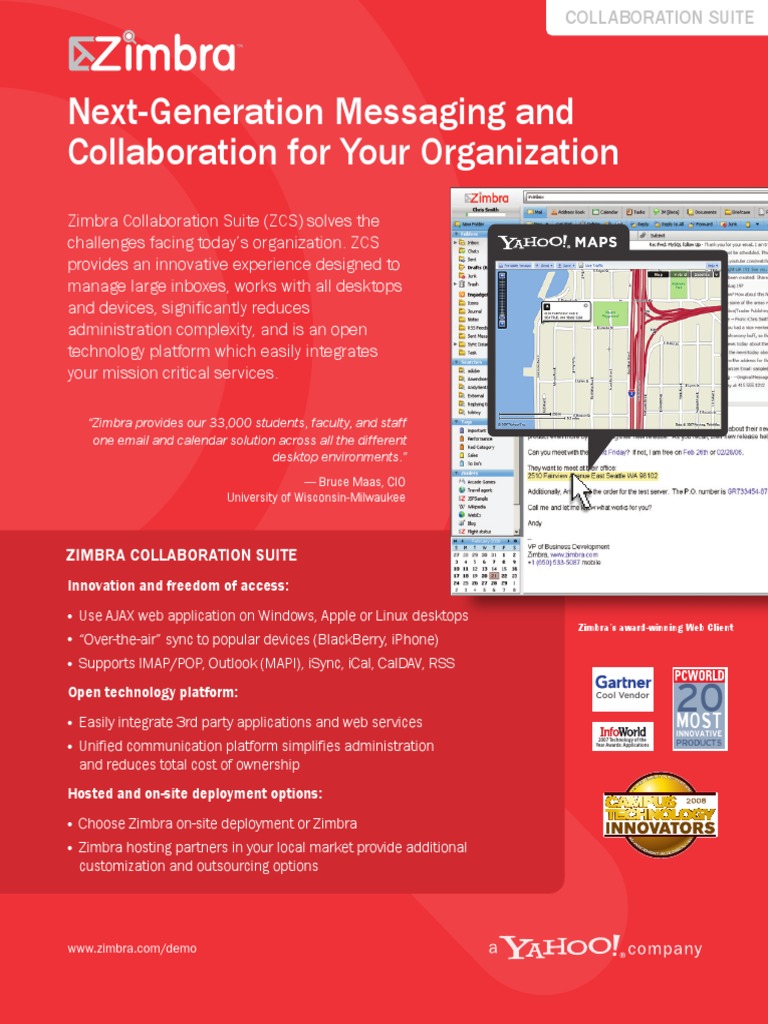 Zimbra Collaboration Suite Data Sheet | PDF | Application Layer ...