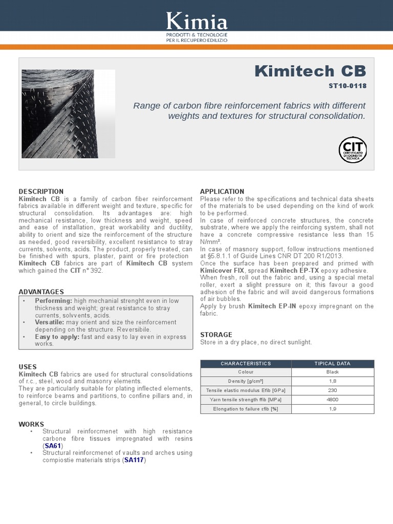 Tehnički List - KIMITECH CB | PDF | Textiles | Concrete