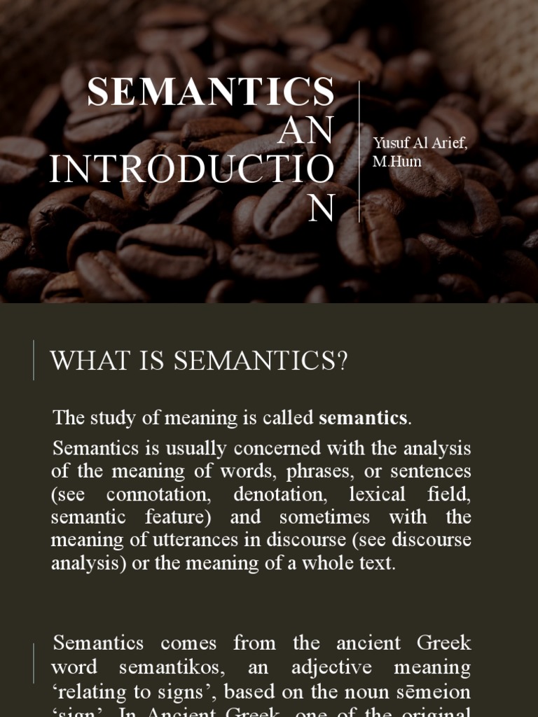 What Is Semantics | PDF | Semantics | Phrase
