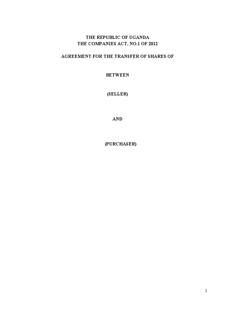 Share Transfer Agreement | PDF | Dividend | Legal Concepts