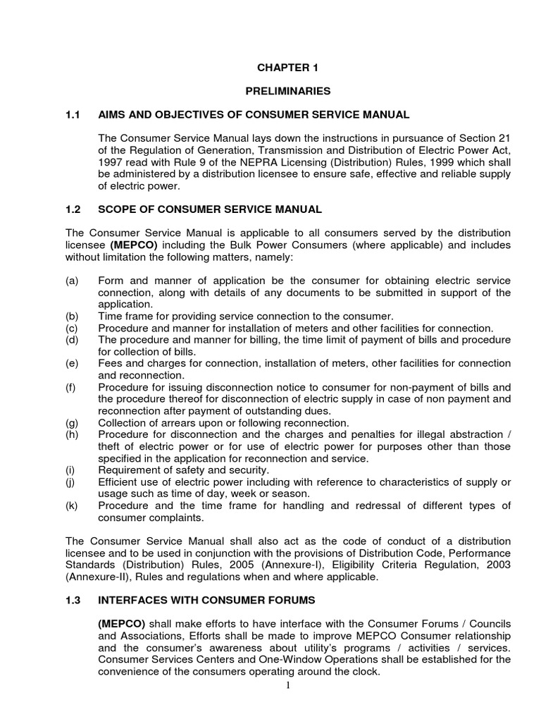 Consumer Service Manual | PDF | Electric Power Distribution | Payments