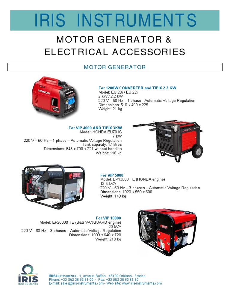 Iris Instruments: Motor Generator & Electrical Accessories | PDF ...