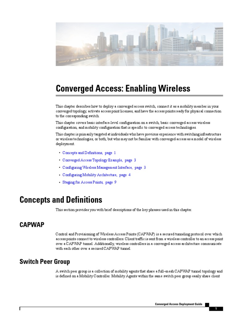 Converged Access: Enabling Wireless: Concepts and Definitions | PDF ...