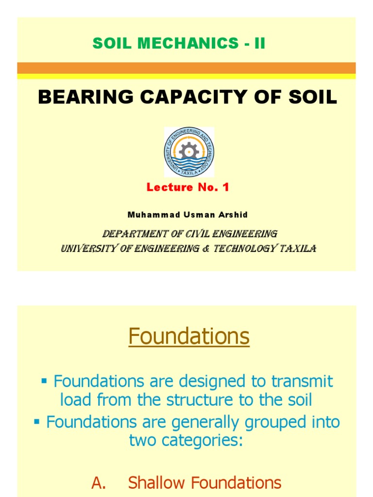 Bearing Capacity of Soil | PDF | Foundation (Engineering) | Deep Foundation