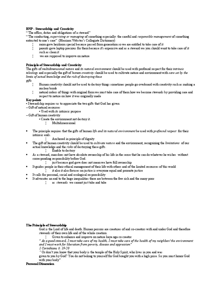Principle of Stewardship | PDF | Informed Consent