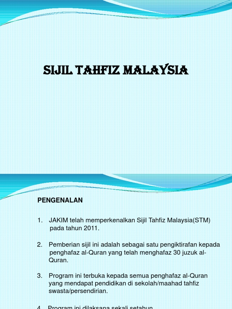 Sijil Tahfiz Malaysia | PDF