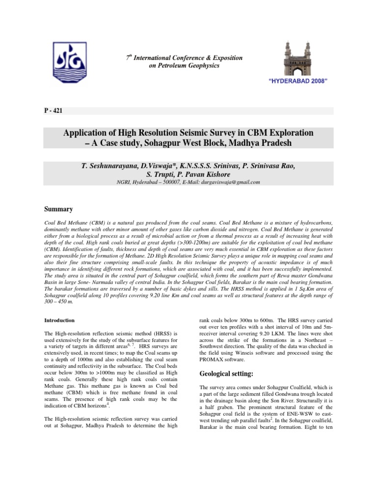 Application of High Resolution Seismic Survey in CBM Exploration PDF ...