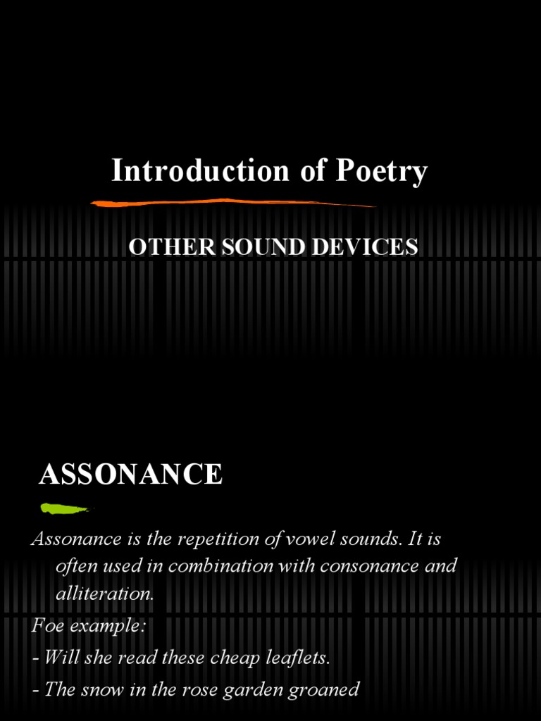 Poetry Elements - Sounds Devices | PDF