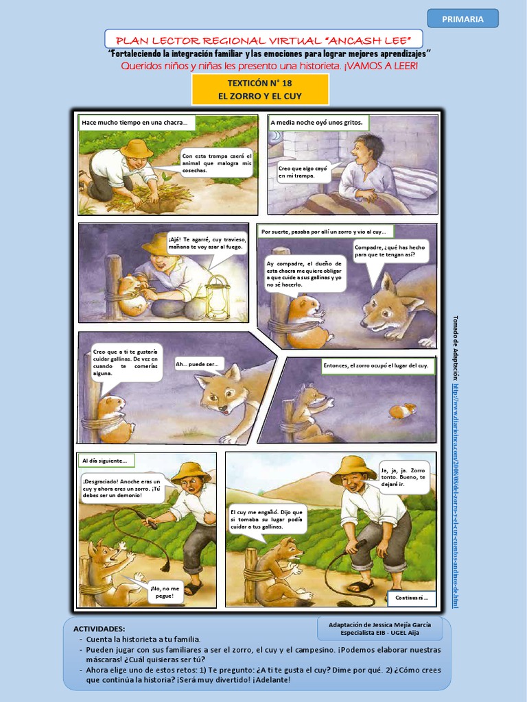 A. Primaria - Texticón - 18 - Zorro y Cuy PDF | PDF