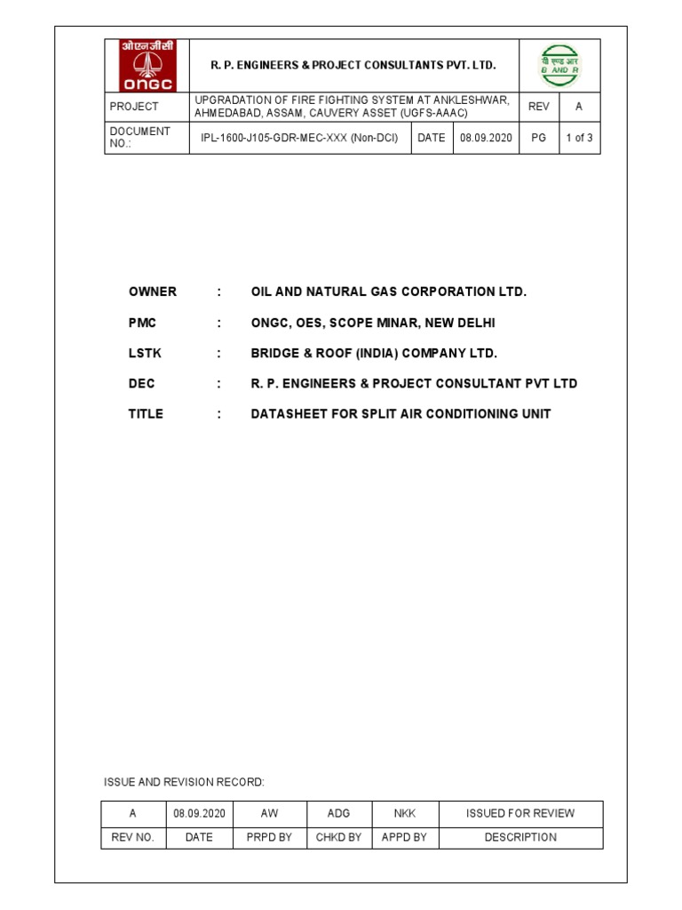 Datasheet For Split Air Conditioning Unit Geleki (Non-Dci) | PDF | Air ...
