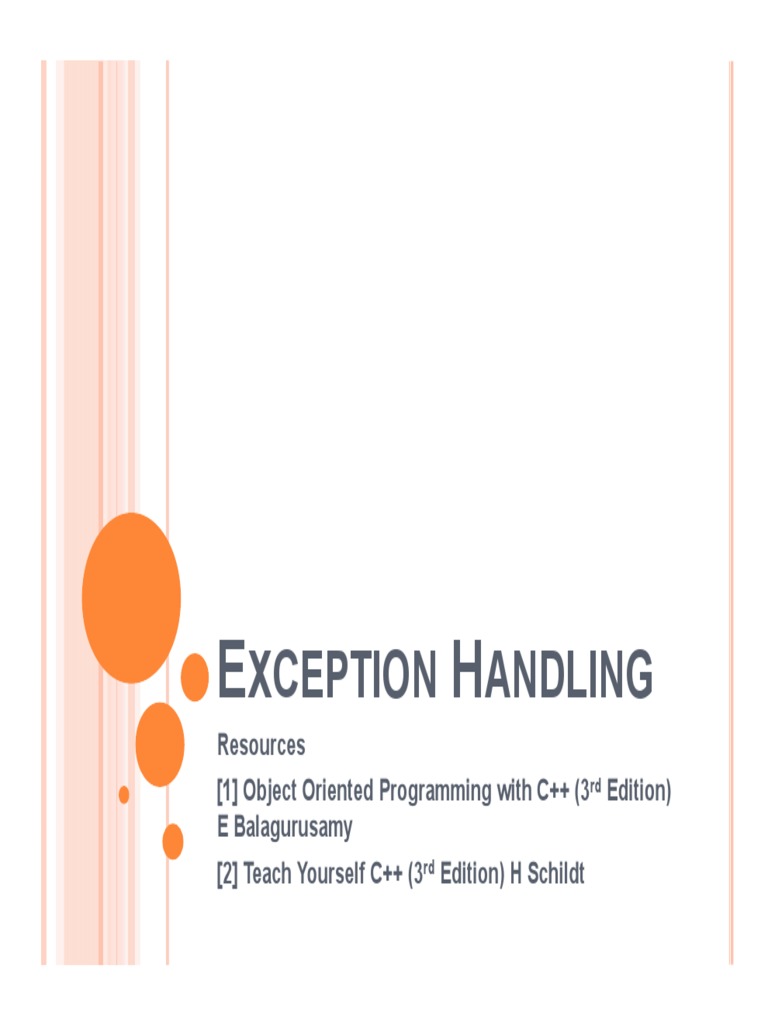 Balaguru Exception | PDF | C++ | Parameter (Computer Programming)