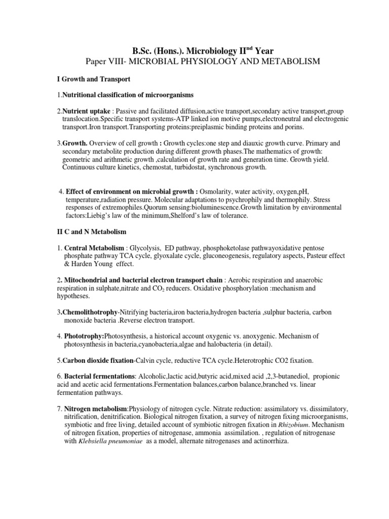 Microbial Physiology and Metabolism Overview | PDF | Bacteria ...