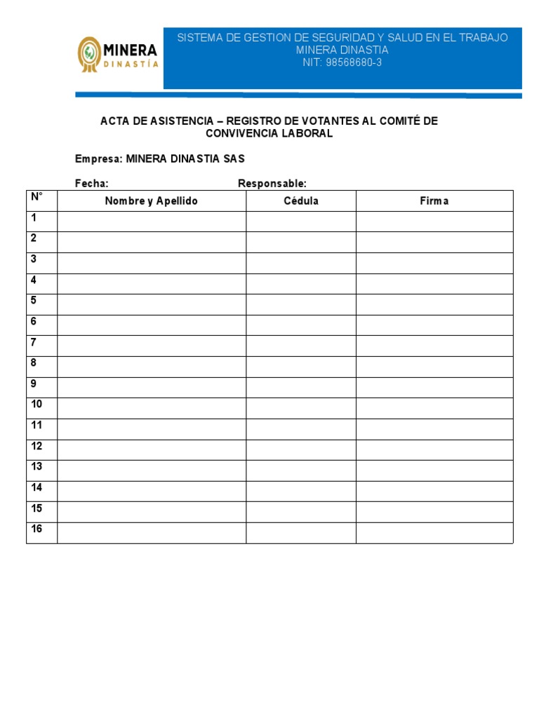 Acta de Asistencia | PDF