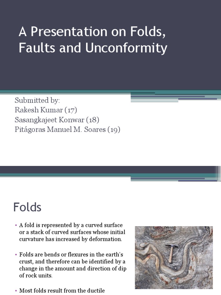 A Presentation On Folds, Faults and Unconformity-1 | PDF | Fault ...
