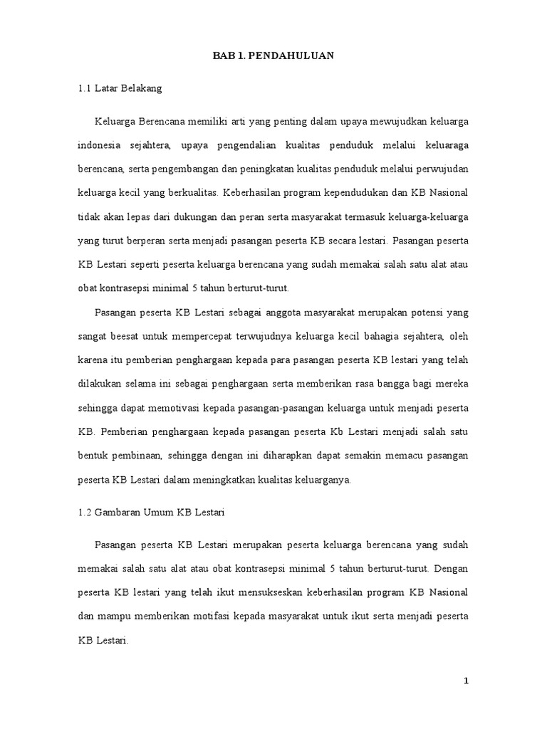 Profil Pasangan KB Lestari | PDF | Kesehatan Holistik