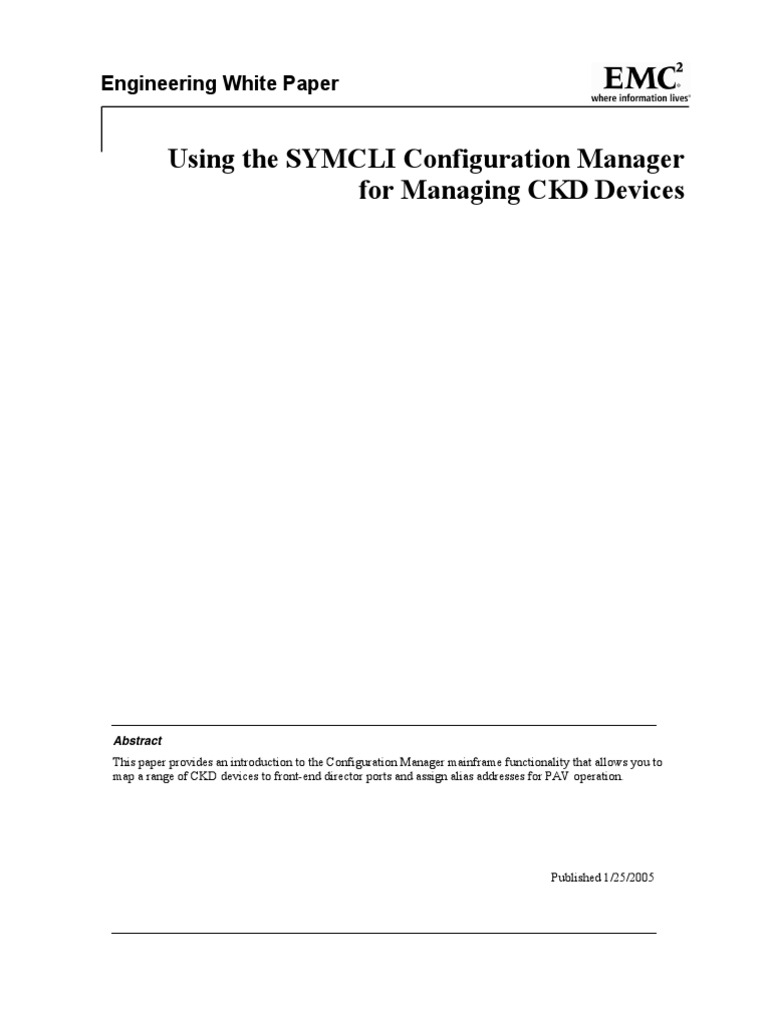 Using The SYMCLI Configuration Manager For Managing CKD Devices | PDF | Computer Data | Computer ...