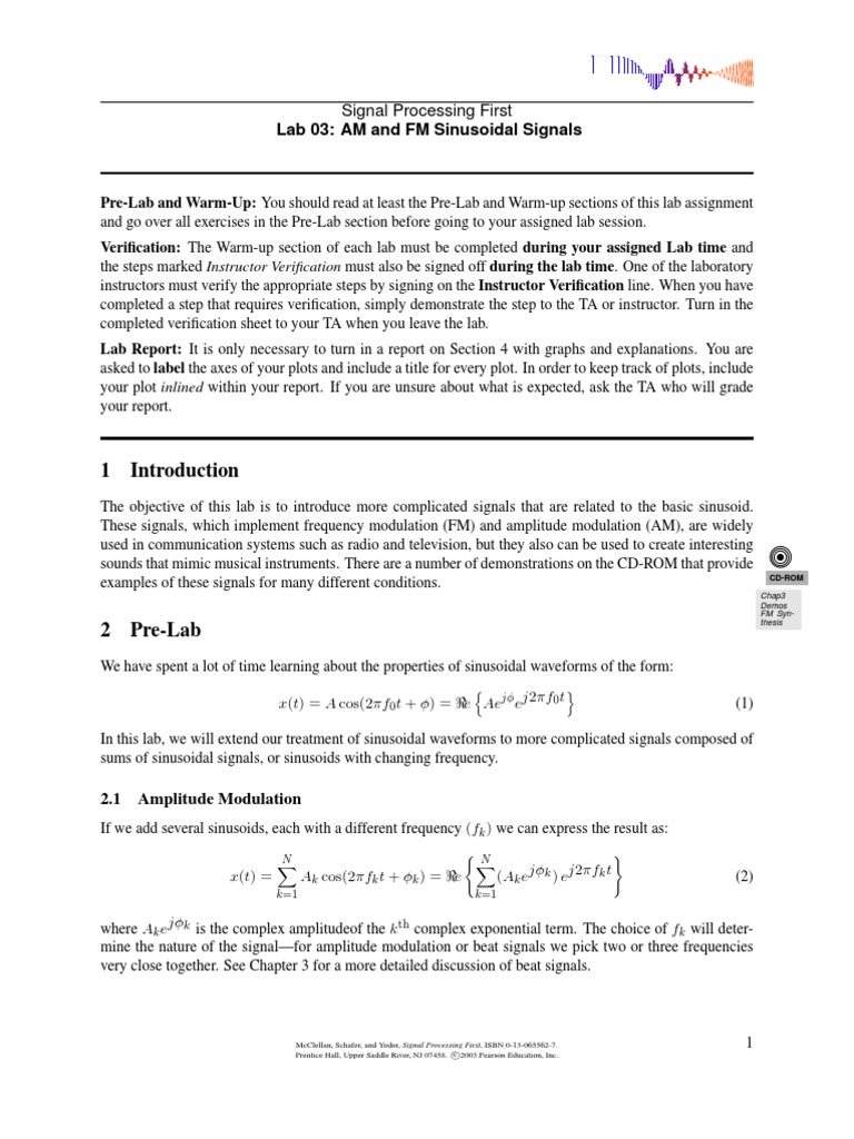 Lab 03 | PDF | Spectral Density | Frequency Modulation