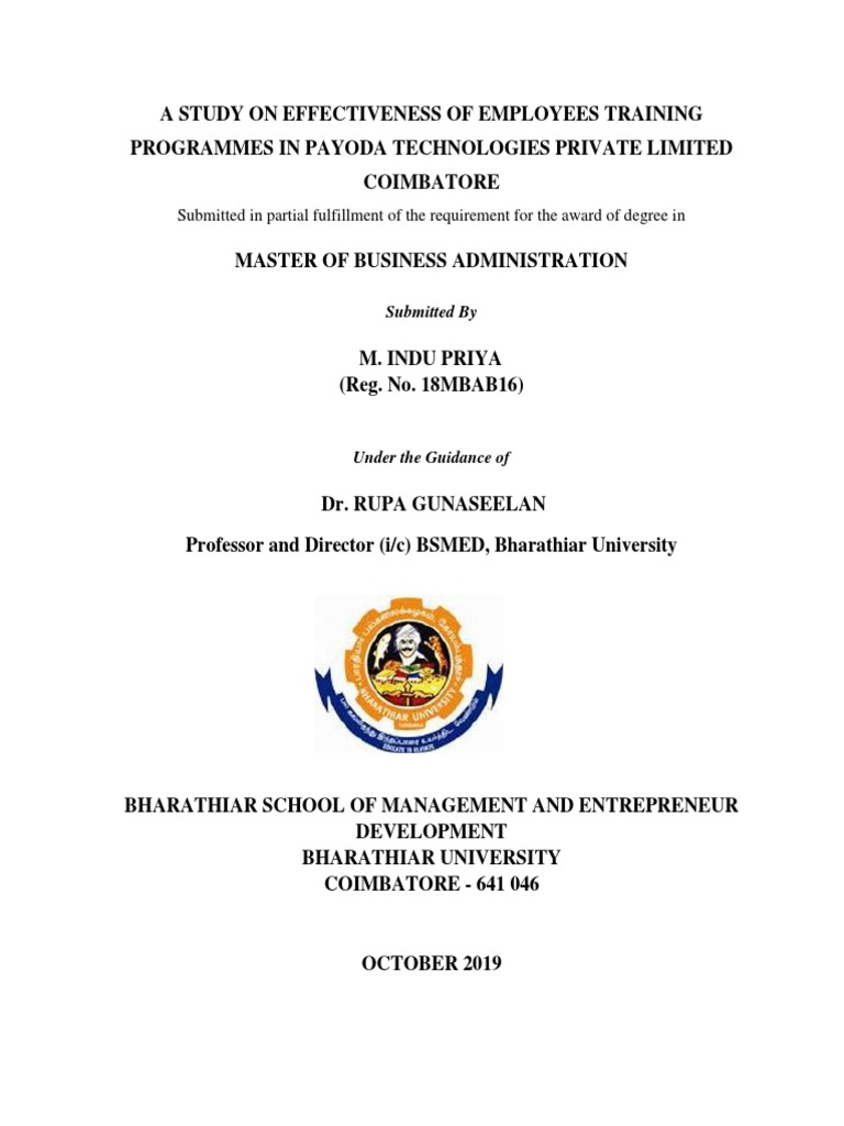 Submitted In Partial Fulfillment Of The Requirement For The Award Of