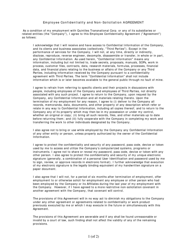 Confidential Information Policy Pdf Confidentiality Signature