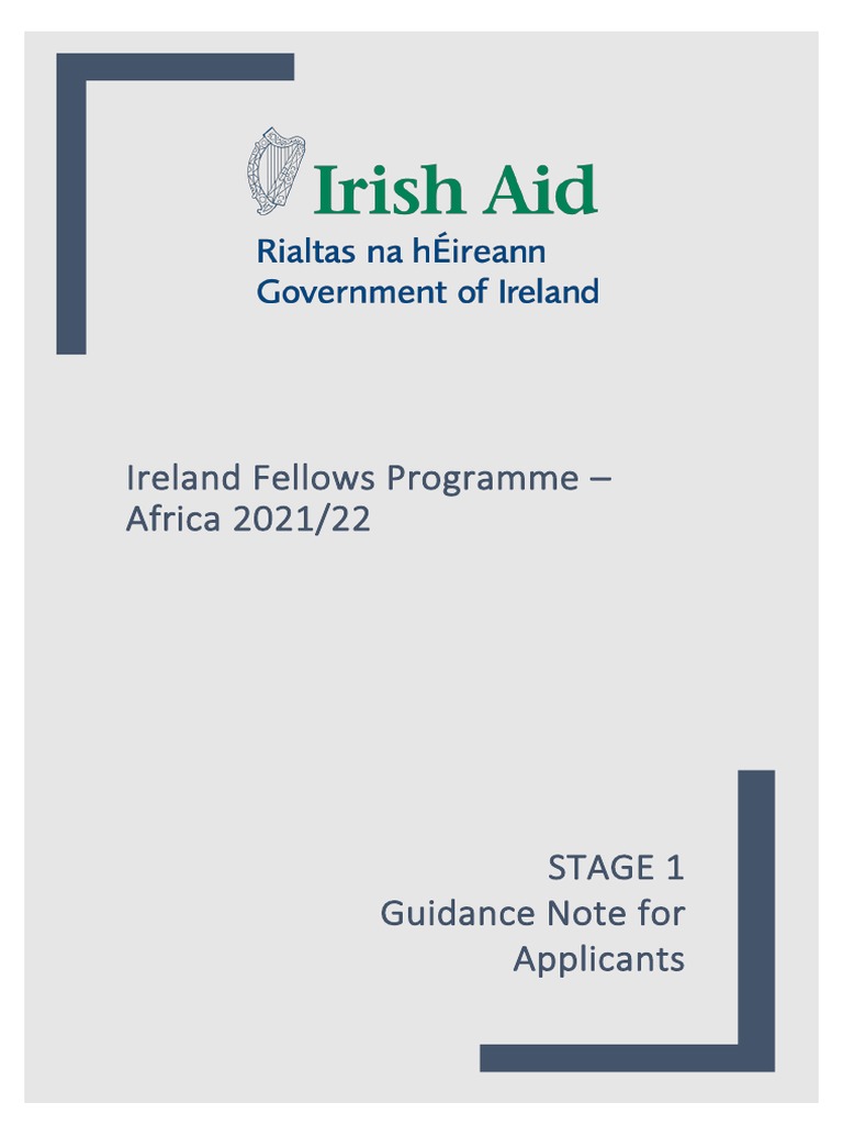 Ireland Fellows Programme - Stage 1 Guidance Note and Application Form ...