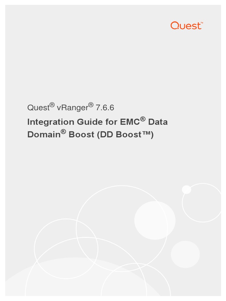 Integration Guide For Emc Data Domain Boost (DD Boost™) : Quest Vranger 7.6.6 | PDF | Load ...