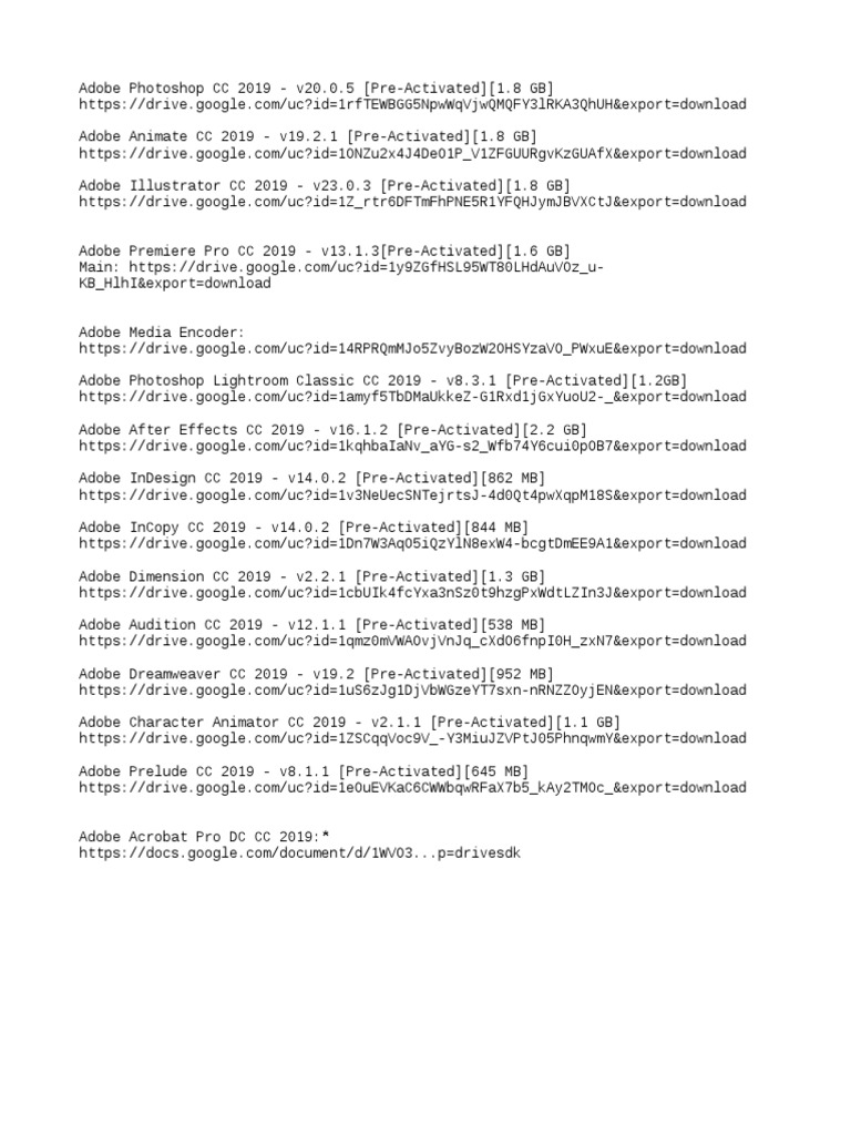 Adobe Pack 2019 | PDF