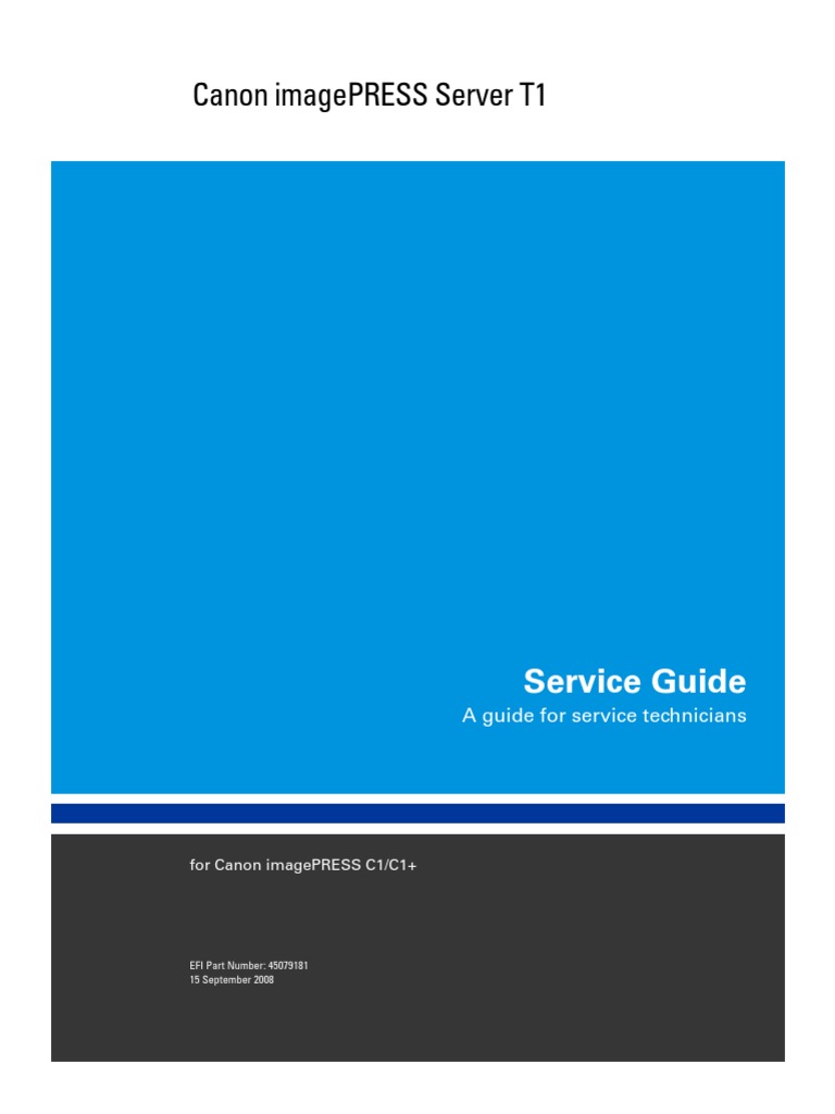 Canon Imagepress Server T1: Service Guide | PDF | Electrical Connector ...