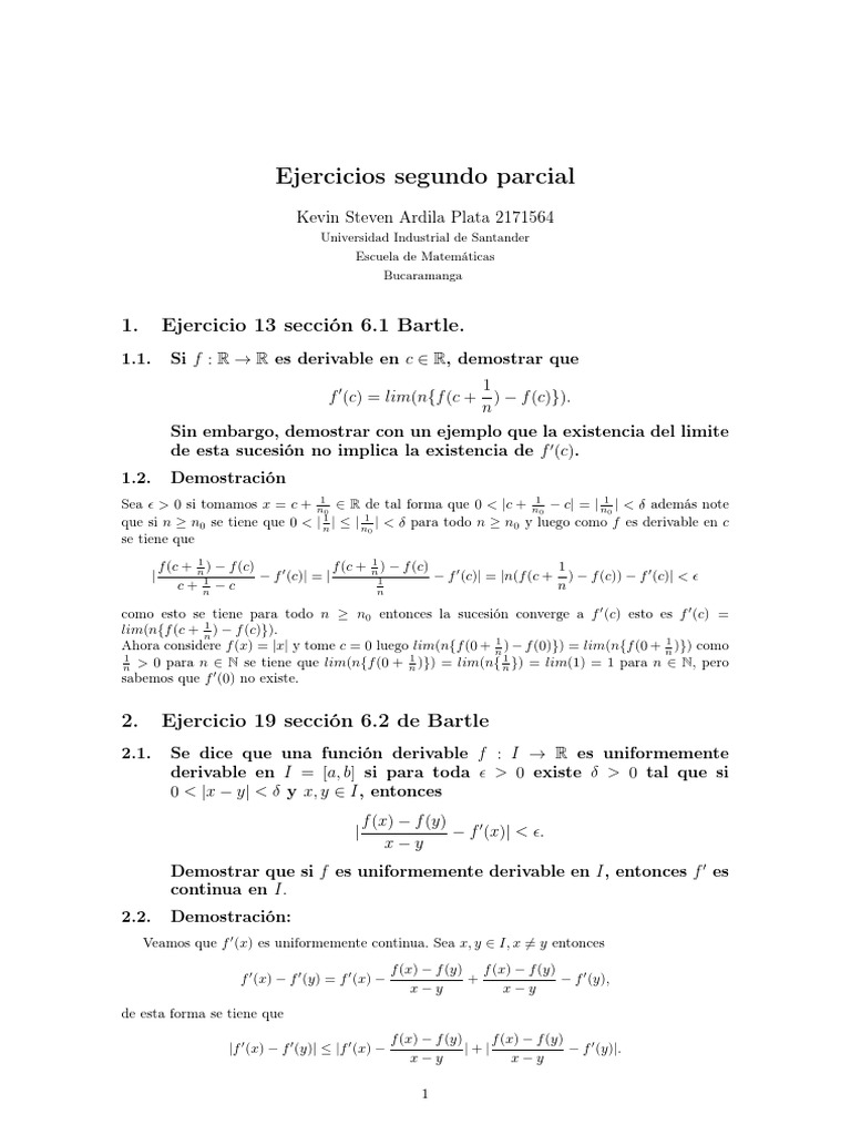 Ejercicios An Lisis Matem Tico | Descargar gratis PDF | Cálculo | Matemática Elemental