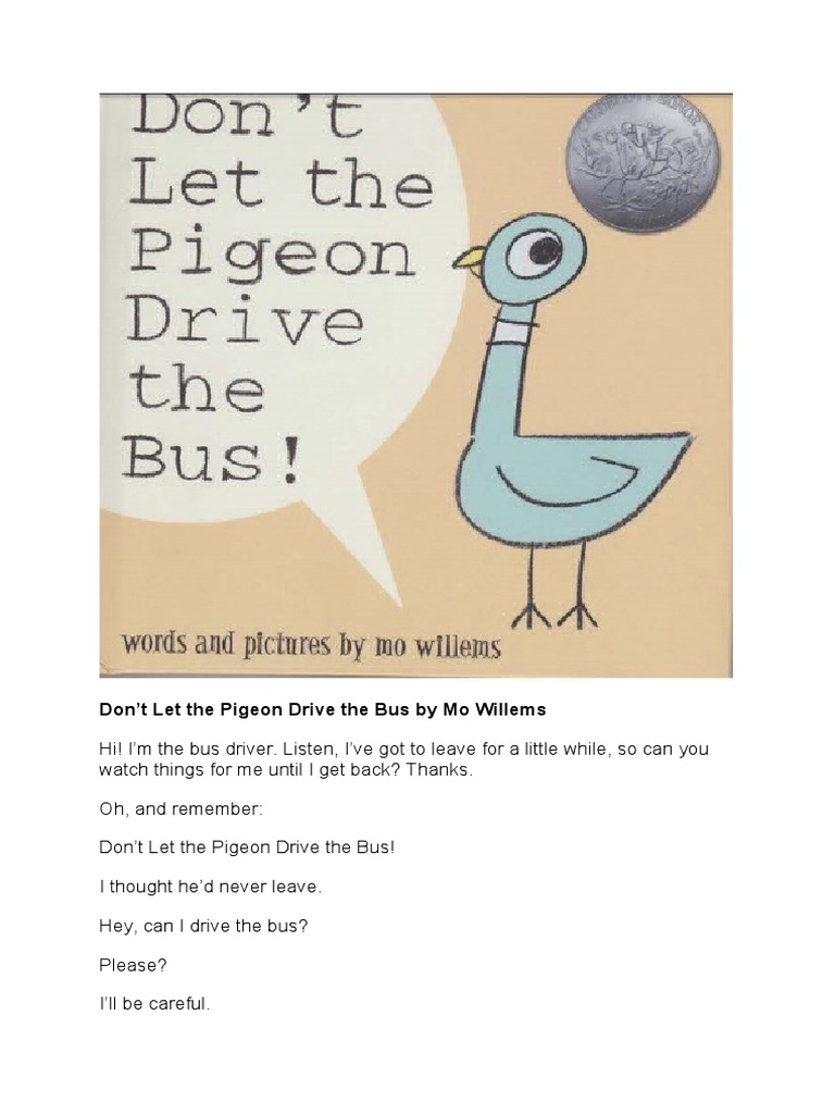 Don't Let The Pigeon Drive The Bus by Mo Willems | PDF