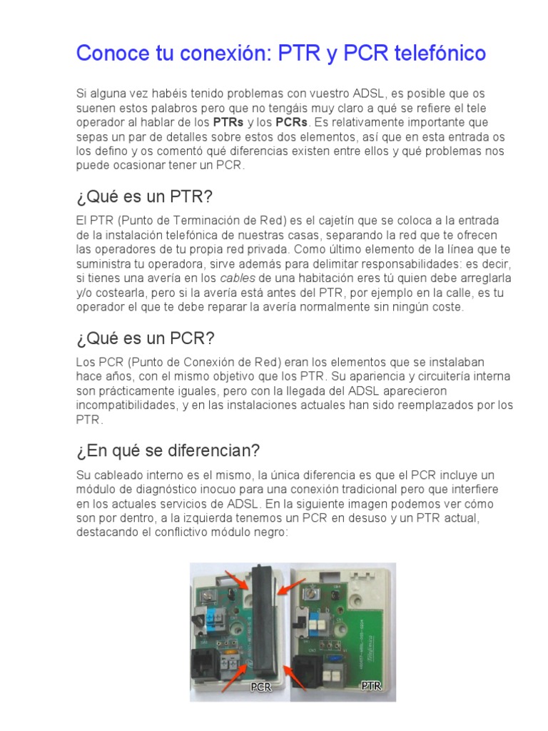 Conoce Tu Conexión PTR o PCR | PDF | Módem | Red de computadoras