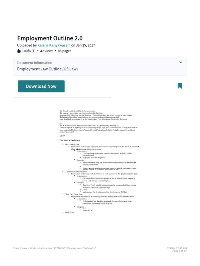 Employment Outline 3 | PDF | At Will Employment | Employment