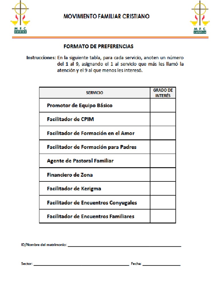 4-Formulario - Preferencias - 1c MFC 2013-2016 PDF | PDF