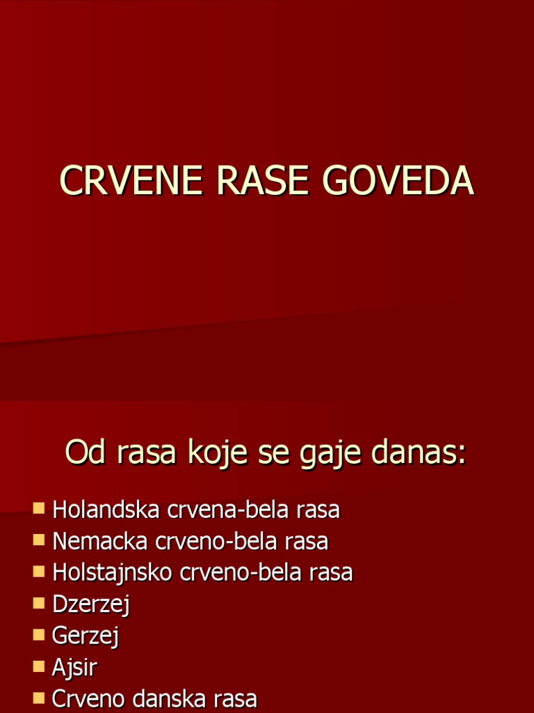 Crvene Rase Goveda | PDF