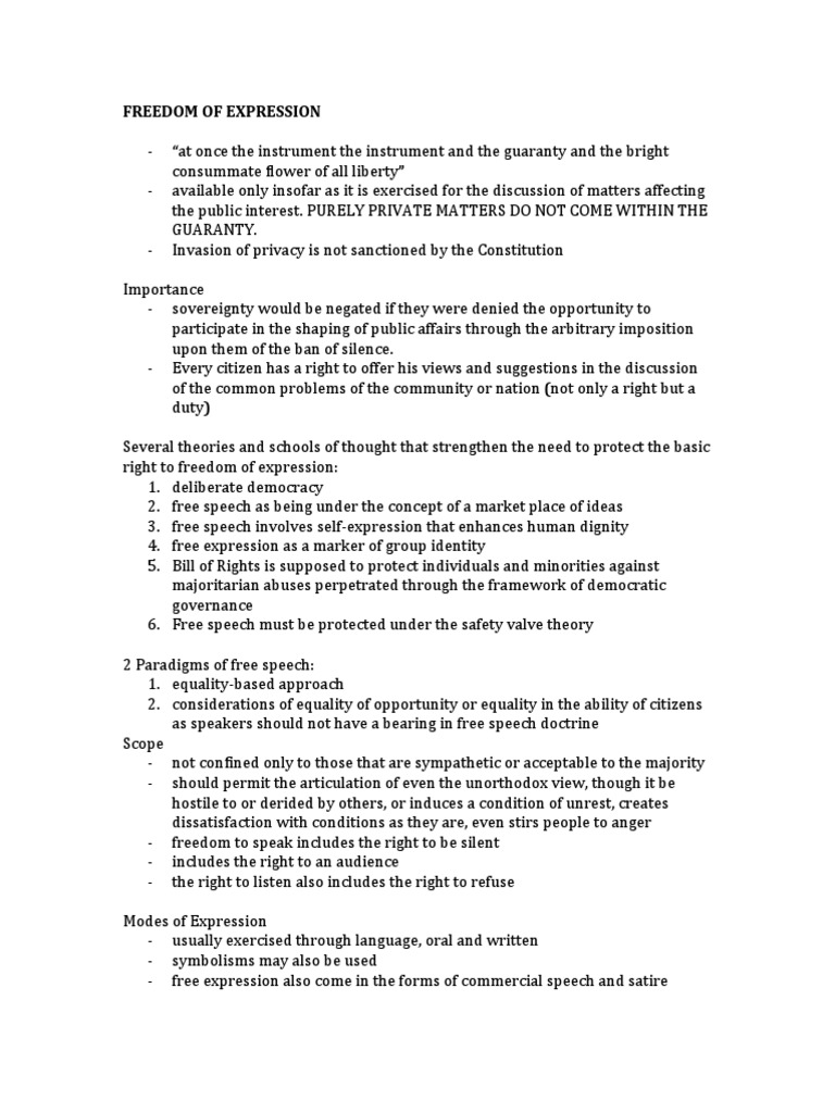 Freedom of Expression | PDF | Freedom Of Speech | Government And Personhood