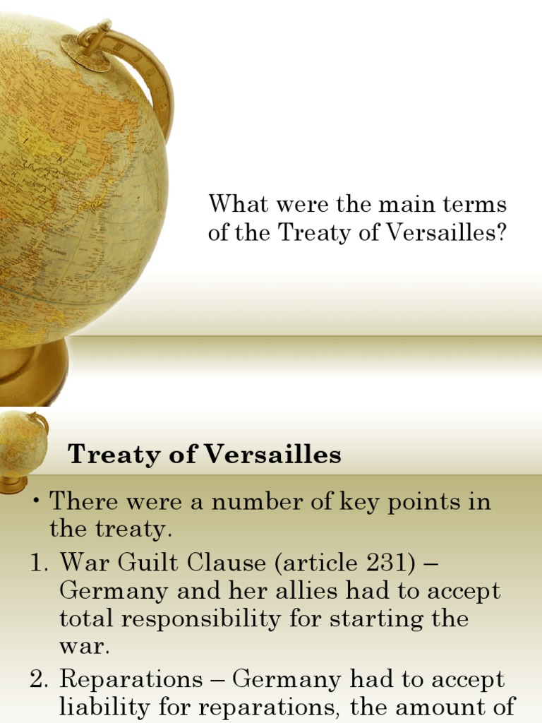 Main Terms of Treaty of Versailles | PDF | Treaty Of Versailles | World ...