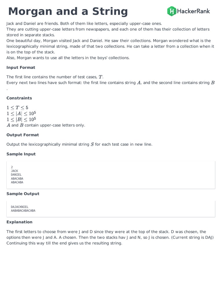 Morgan and A String English | PDF