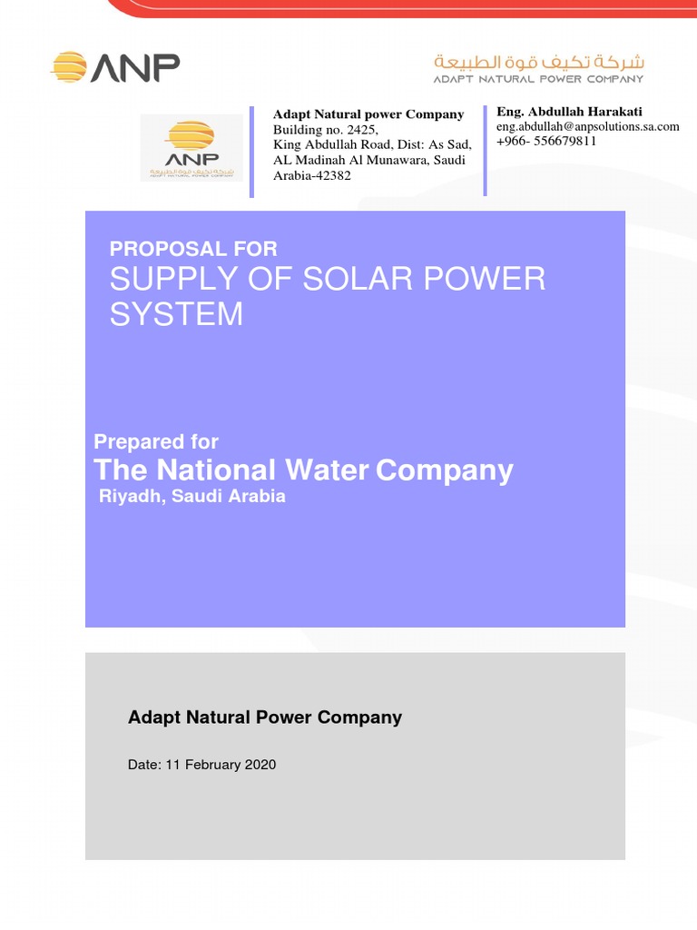 338.1 KWP Solar PV Project Proposal For pumps-WASIA-1 | PDF | Solar ...