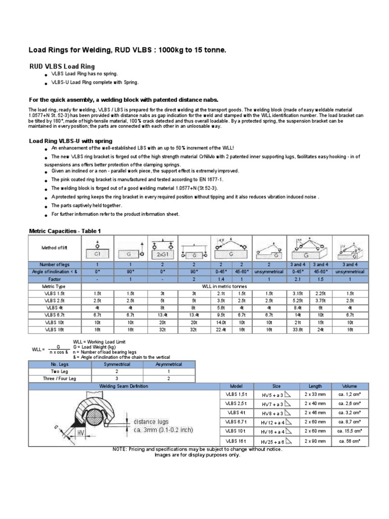 Load Rings For Welding | PDF | Welding | Construction