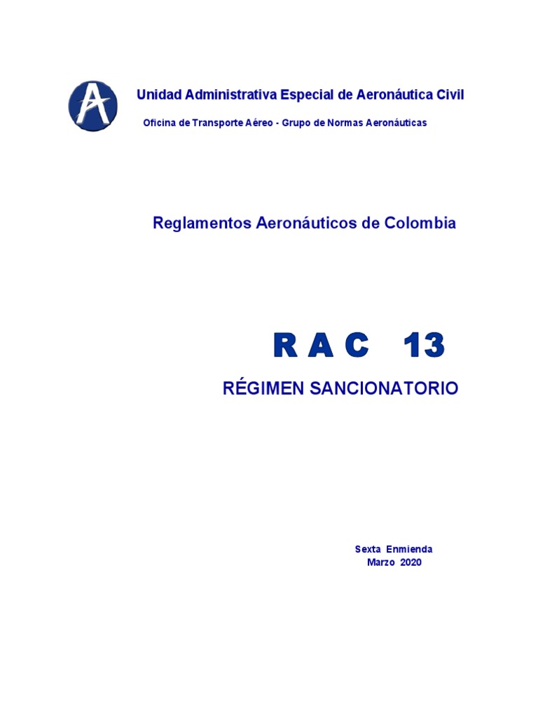 HTTP - WWW - Aerocivil.gov - Co - Normatividad - RAC - RAC 13 - Régimen ...
