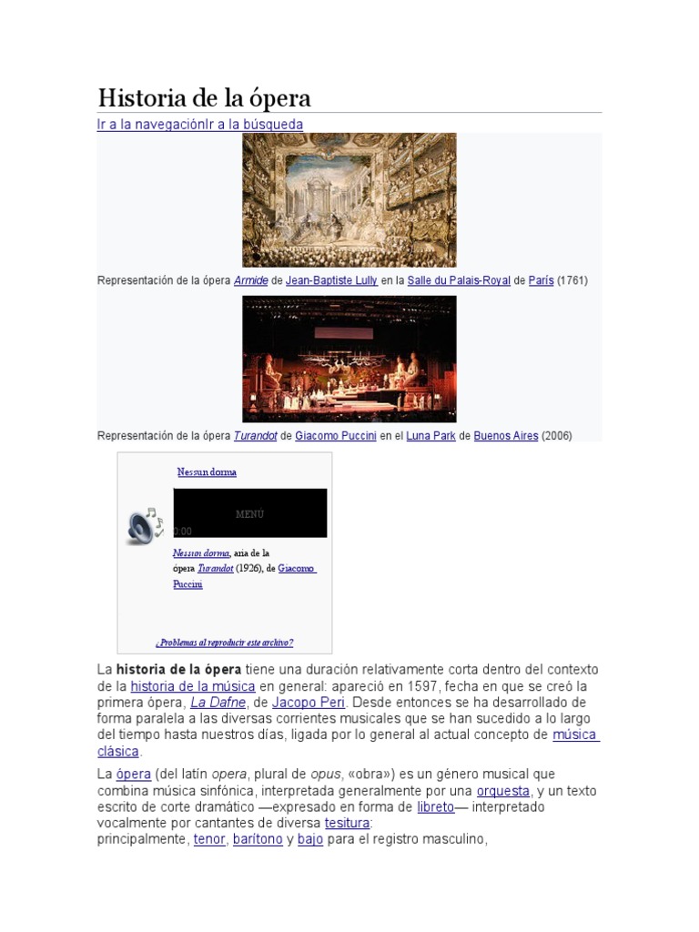 Evolución de la ópera a través del tiempo | PDF | Ópera | Música clásica