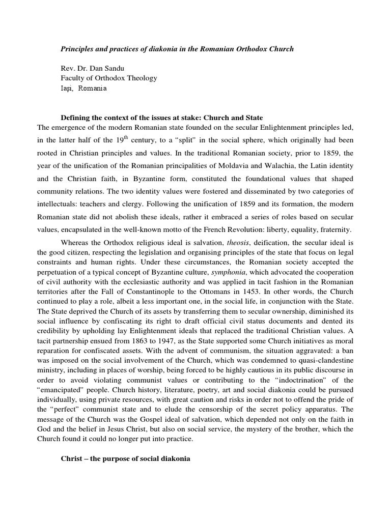 Principles and Practices of Diakonia in | PDF