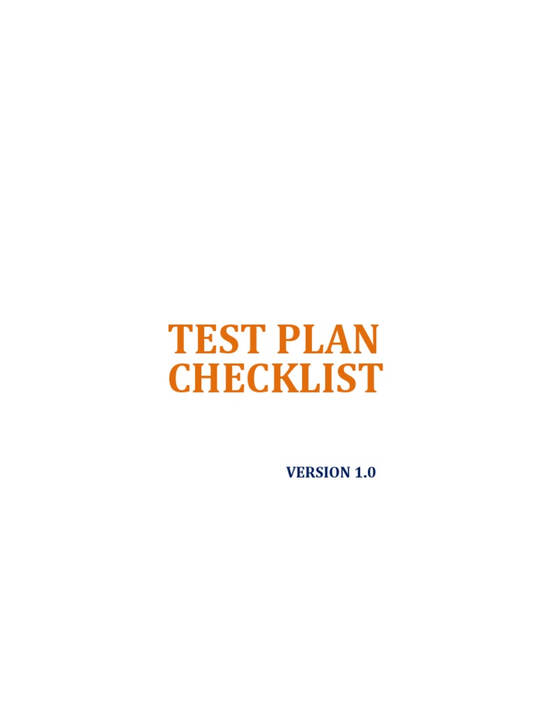Test Plan Checklist | PDF | Software Testing | Server (Computing)