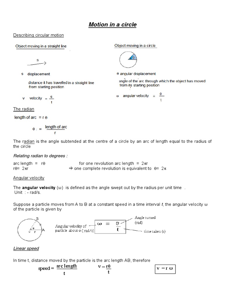 Motion in A Circle | PDF | Acceleration | Rotation Around A Fixed Axis