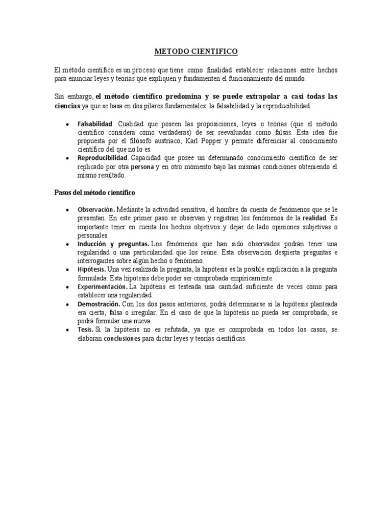 Proyecto Ciencias | PDF | Método científico | Hipótesis