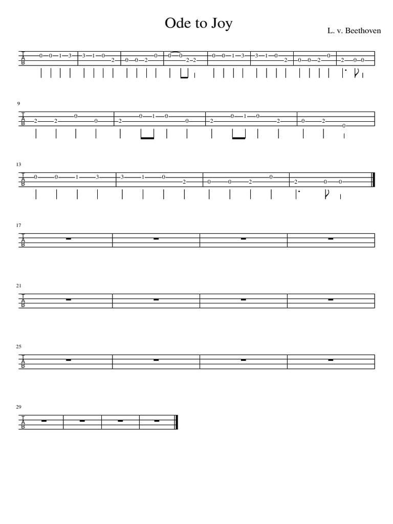 Ode To Joy - Ukulele | PDF | Ludwig Van Beethoven | Compositions