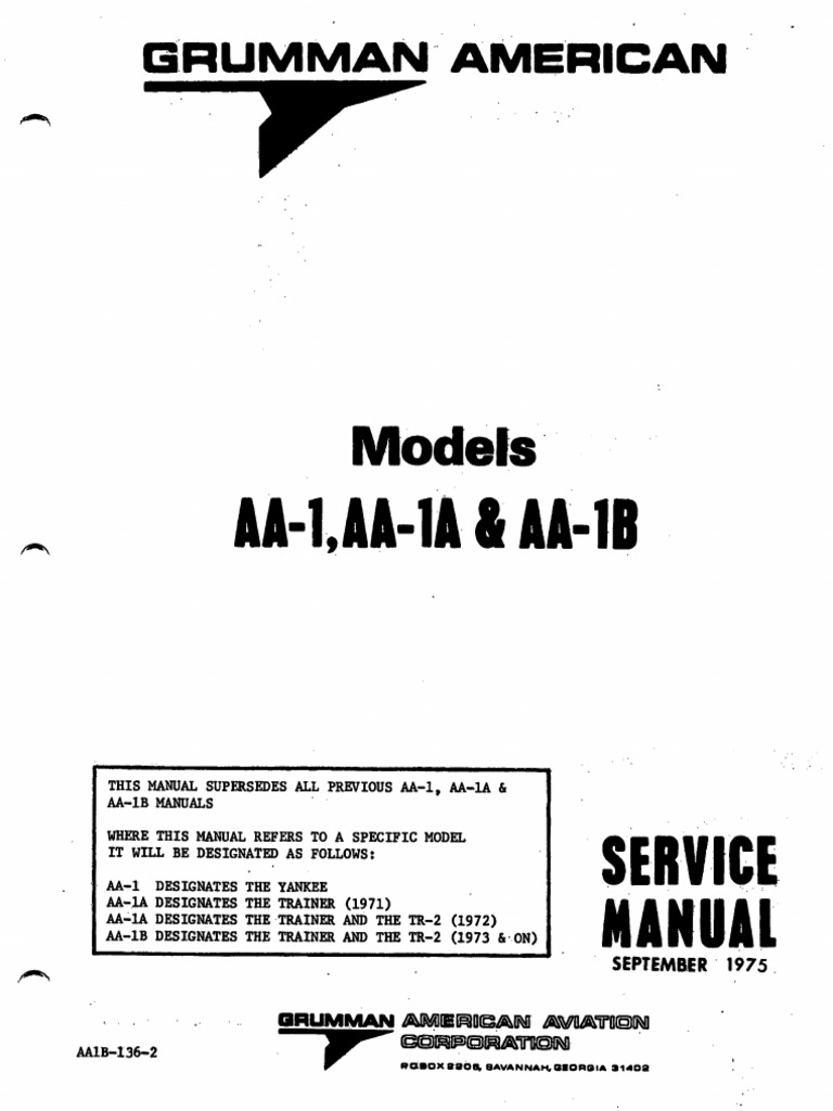 GRUMMAN AA1 Series Maintenance Manual | PDF